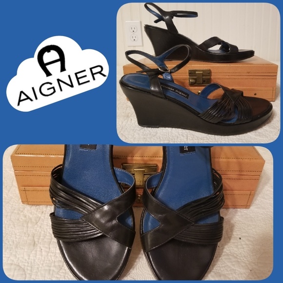 Etienne Aigner | Shoes | Etienne Aigner Genuine Leather Wedge Sandle ...